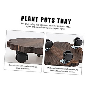 GANAZONO 1pc Removable Tray Round Planter Heavy Duty Shelf Brackets Carts with Wheels Heavy Duty DIY Plant Saucer Flower Pot Roller Flower Pot Caddy Simple Flowerpot Tray Flower Pot Base