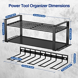 Warmodern Power Tool Organizer, Wall Mount Garage Tool Organizers and Storage, Heavy Duty Drill Holder for Garage, Workshop,Christmas Gift for Men