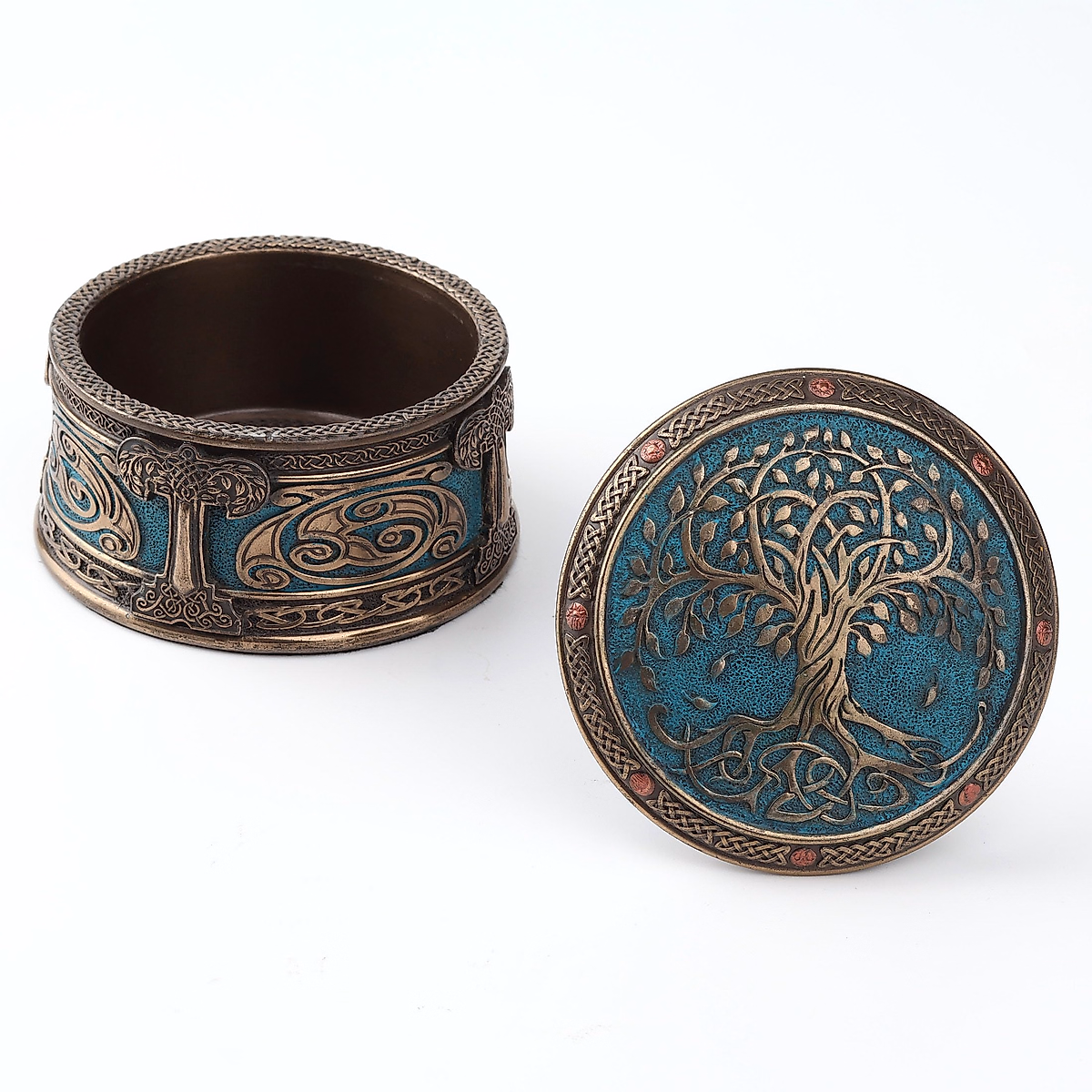 Veronese Design 4 Inch Spiritual Tree of Life Cold Cast Resin Bronze Finish Trinket Jewelry Box