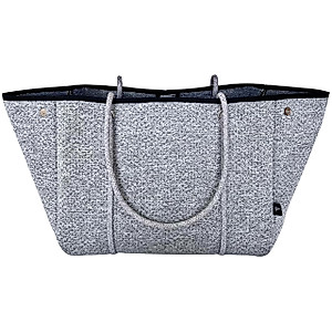 Large Neoprene Tote Bag for Women – Pole Tribe‘s Lightweight Tote Neoprene Beach Bag, Travel Tote, Pool or Office Bag. Large - 6 gallon Size (Badger)