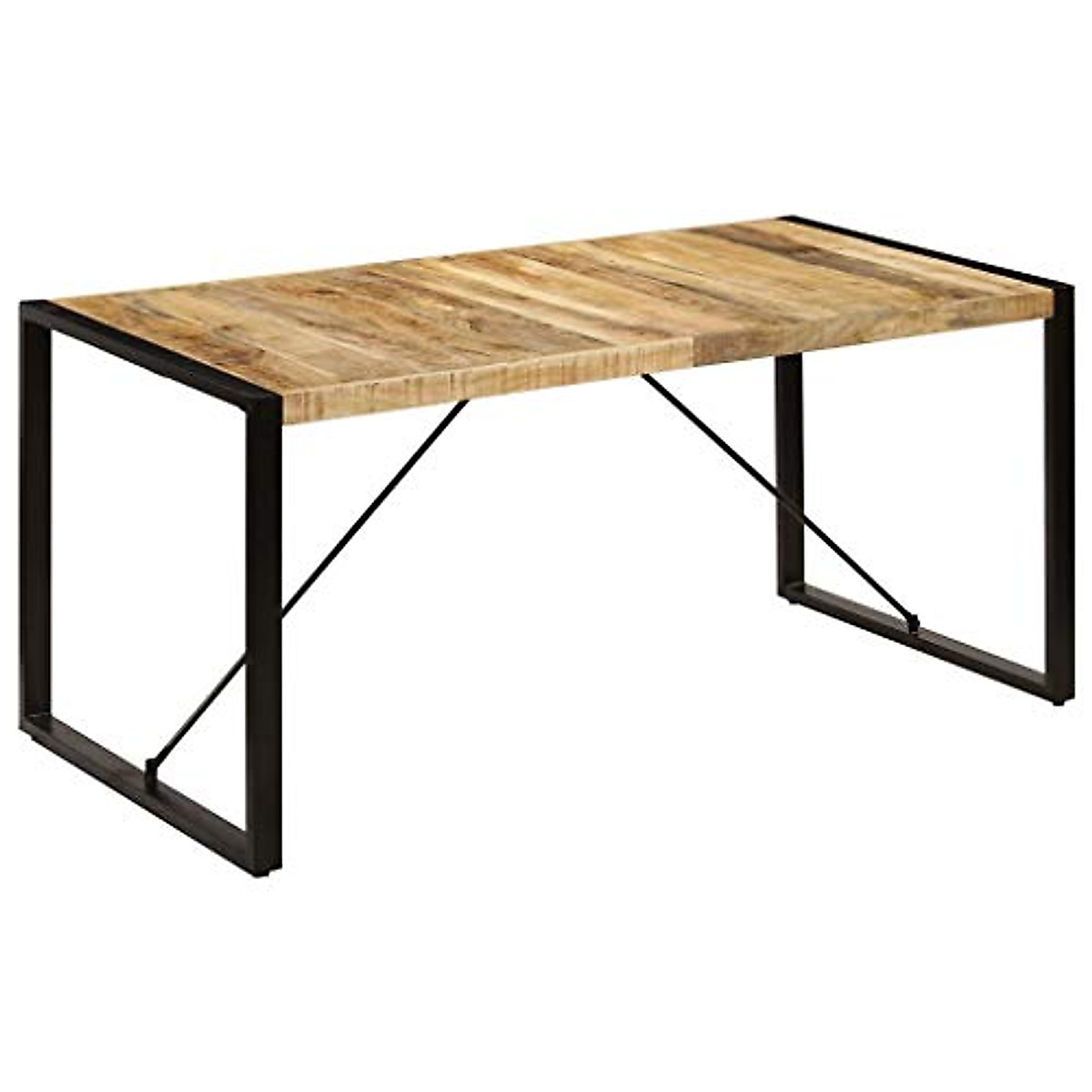 YPWRENH Rectangular Wooden End Table Dining Table 63 "x31.5 x29.5 Solid Mango Wood for Dining Room, Kitchen or Living Room