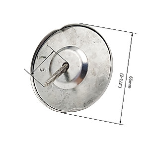 HARDWOOD HSC201-US26D Door Stoppers, Wall Mount Concave Door Stop, Door Bumper, Wall Protector, 2-1/2" Brass Cover with 0.75" TPR Bumper, Satin Chrome, 2 Pack