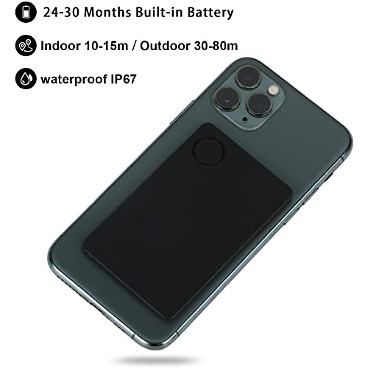 NUFR Wallet Tracker Finder Locator, Small Best Slim GPS Credit Debit Card Find Wallet Location Chip Tracker Device for Men Lost Waterproof with Built-in 24-30 Months Battery