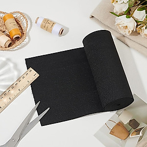 BENECREAT 3.3 Yard/3m 6 Inch Wide Flat Elastic Band Black Heavy Stretch Knit for Garment Sewing Project