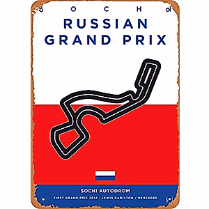 NIUMOWANG Metal Signs - My F1 Racetrack Posters My F1 SOCHI Race Track - 8x12 inches Metal Poster