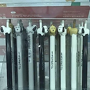 Gydthdeix 8 Pcs 0.5mm Newest Novelty 3 Styles Cute Dog Black Ink Ballpoint Ballpoint Writing Pen Set Plastic Creative Gel Pens for Office School Children Gift Stationery Supplies Set