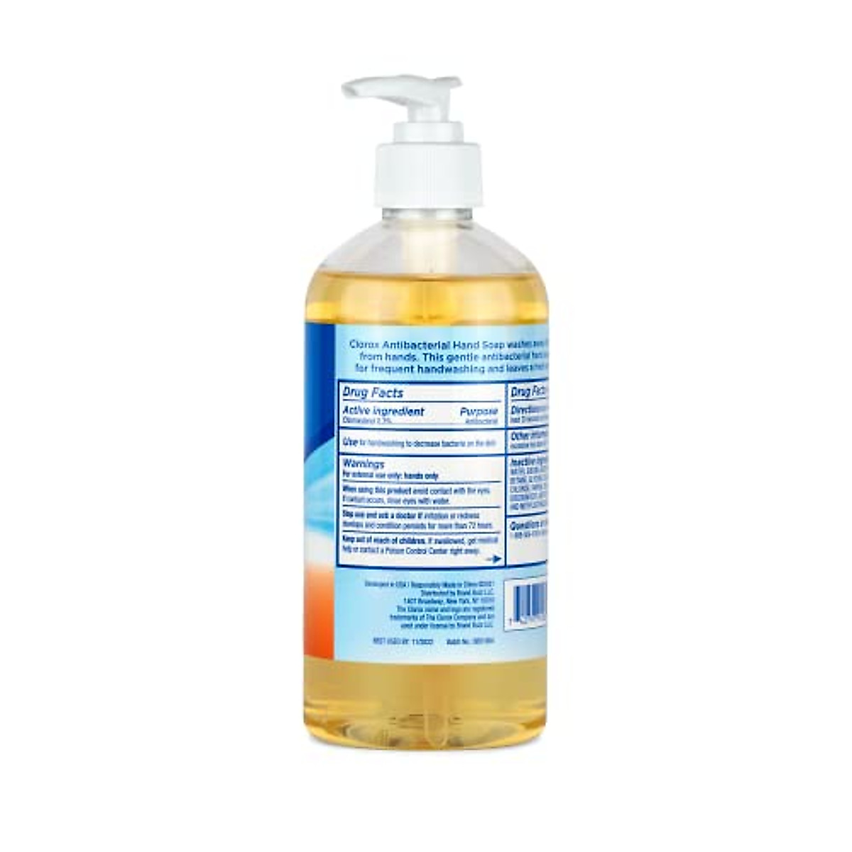 Clorox Antibacterial Liquid Hand Soap Pump - 16 oz Citrus Burst Antibacterial Hand Soap - Liquid Hand Soap Eliminates Germs and Bacteria, Soft on Hands Tough on Dirt