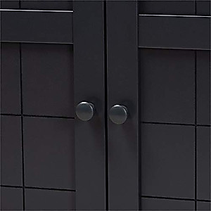 BOWERY HILL Contemporary 4-Shelf Wood Shoe Cabinet in Dark Gray