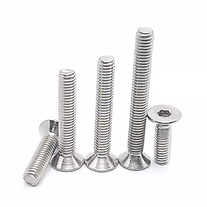 M8-1.25 x 25mm Flat Head Socket Cap Screws Bolts, Stainless Steel 18-8 (304), Bright Finish, Allen Socket Drive,Machine Screws Inner Hex Screw Fasteners Bolts 20 Pcs