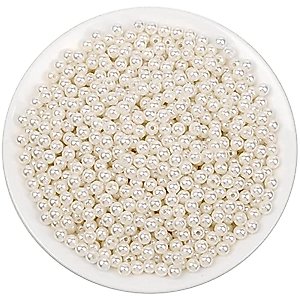 anezus Pearl Beads for Craft, 1000pcs Ivory Faux Fake Pearls, 6 mm Small Sew on Pearl Beads with Holes for Jewelry Making, Bracelets, Necklaces, Hairs, Crafts, Decoration and Vase Filler