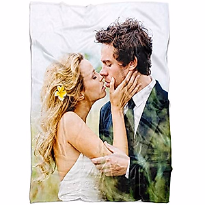 Personalized Throw Blanket Full Color. Custom from Your Photo. Fleece Blanket Super Soft for Baby & Adult. Great Wedding Gifts (Fleece Tall 50"x60", A1)