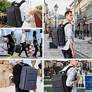 JUMO CYLY Anti-Theft 17inch Business Laptop Backpacks with USB, Water Resistant College School Backpack Fits 15.6 Inch Laptop