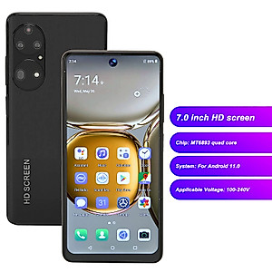 Tangxi P60pro Smart Phone, 64GB 7inch Unlock Cellphone, MT6893 Quad Core, 4GB Android 11.0 Unlock Smartphone, 8MP Front 16MP Rear Camera, 3G Dual SIM Dual Standby(Black)