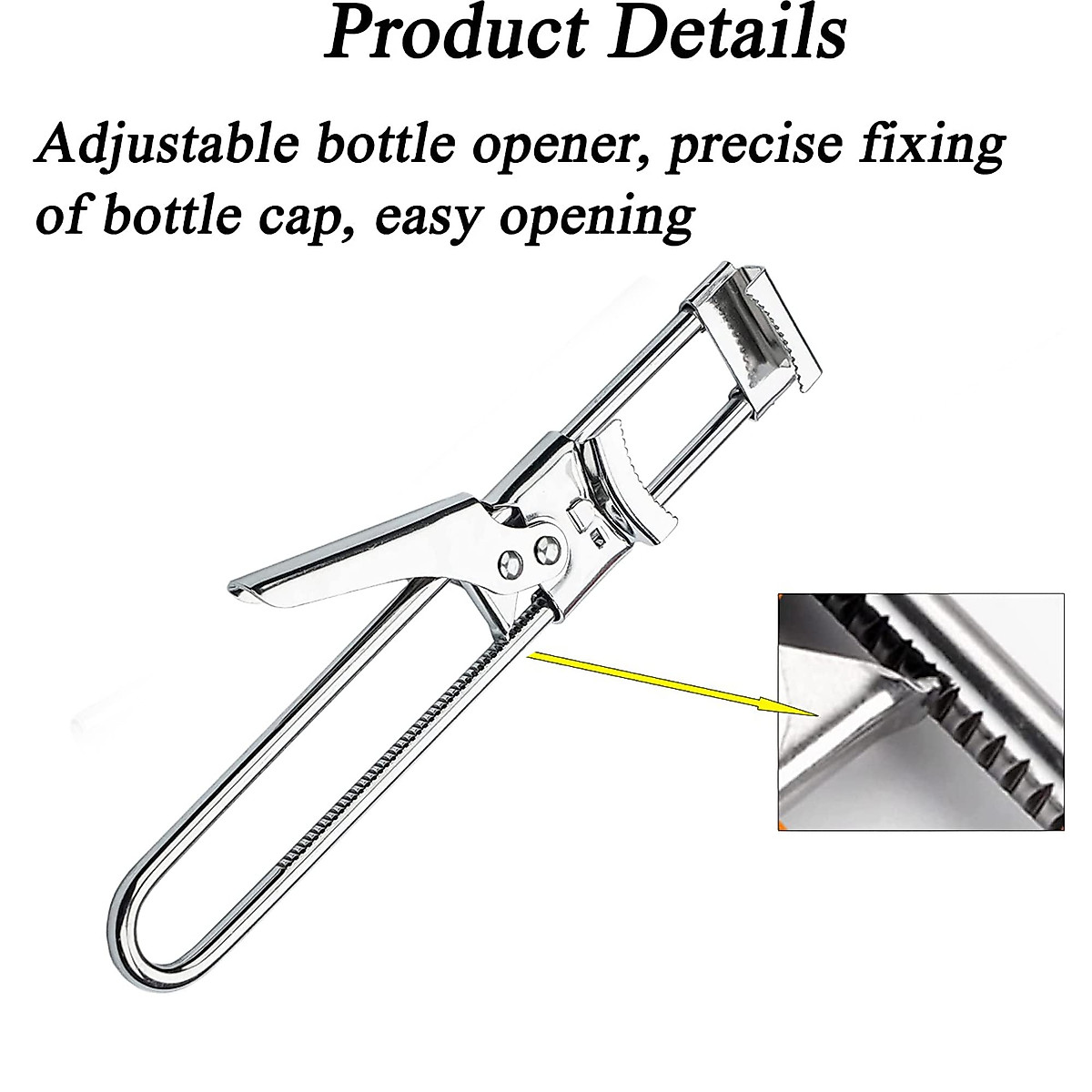 Adjustable Jar opener & Bottle Opener, Multifunctional Stainless Steel Manual Jar Bottle Can Opener, Easy-open Lid Seal Remover Kitchen Accessories