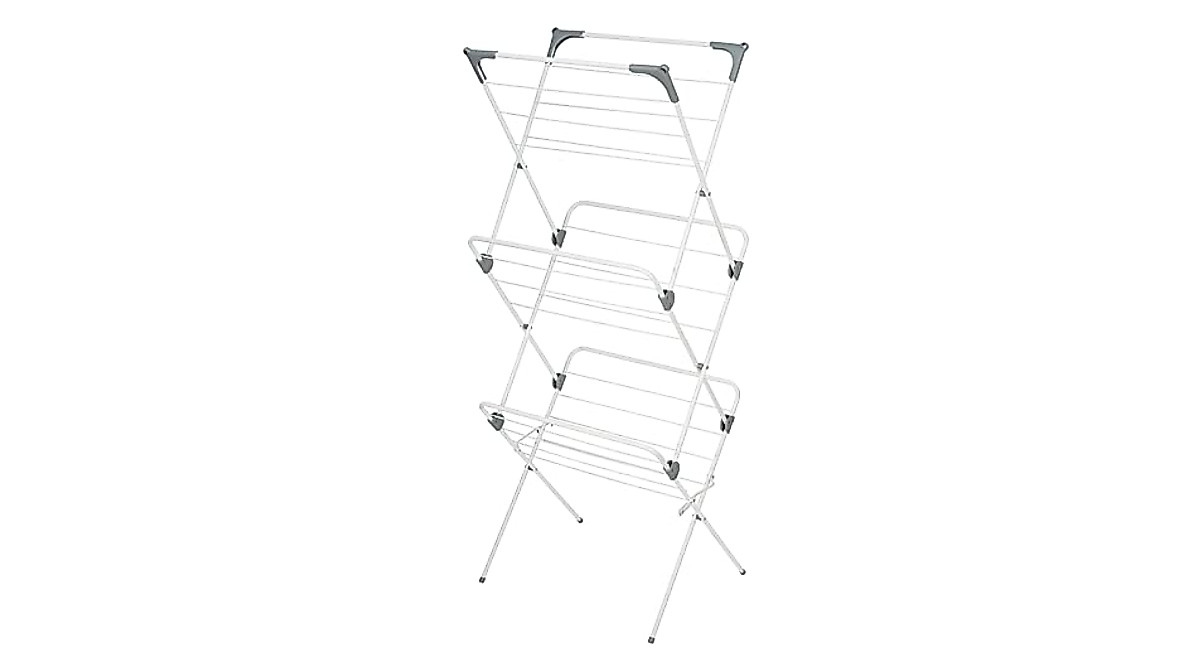 mDesign Tall Foldable Laundry Drying Rack - 46 Feet Space
