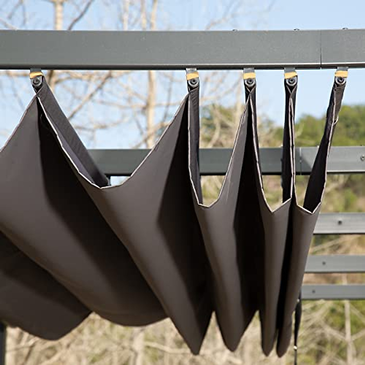 Domi 11x16ft Outdoor Retractable Pergola Against The Wall with Sun Shade Canopy, Pergolas and Gazebos Clearance, Patio Metal Canopy for Deck, Garden, Backyard