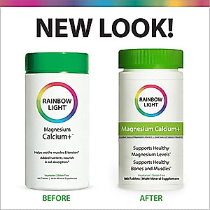 Rainbow Light Magnesium Calcium + Food Based Tablets 180 tablets
