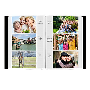 Pioneer Sewn Bonded Leather BookBound Bi-Directional Photo Album, Holds 300 4x6" Photos, 3 Per Page. Color: Black.