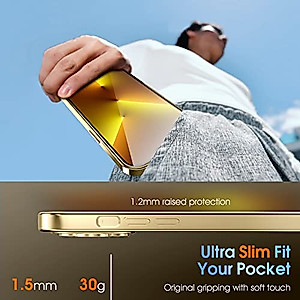 Magnetic Clear for iPhone 13 Pro Case with MagSafe [Integrated Camera Protection Glass] [Bare iPhone Exterior] Silicone Cover Slim Thin [Non-Yellowing] Anti-Fingerprint Scratch Wireless Charging