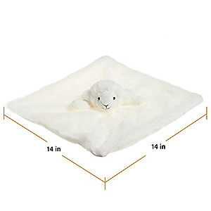 Apricot Lamb Luxury Snuggle Plush White Lamb Sheep Infant Stuffed Animals Security Blanket Nursery Character Blanket(White Lamb, 14 Inches)