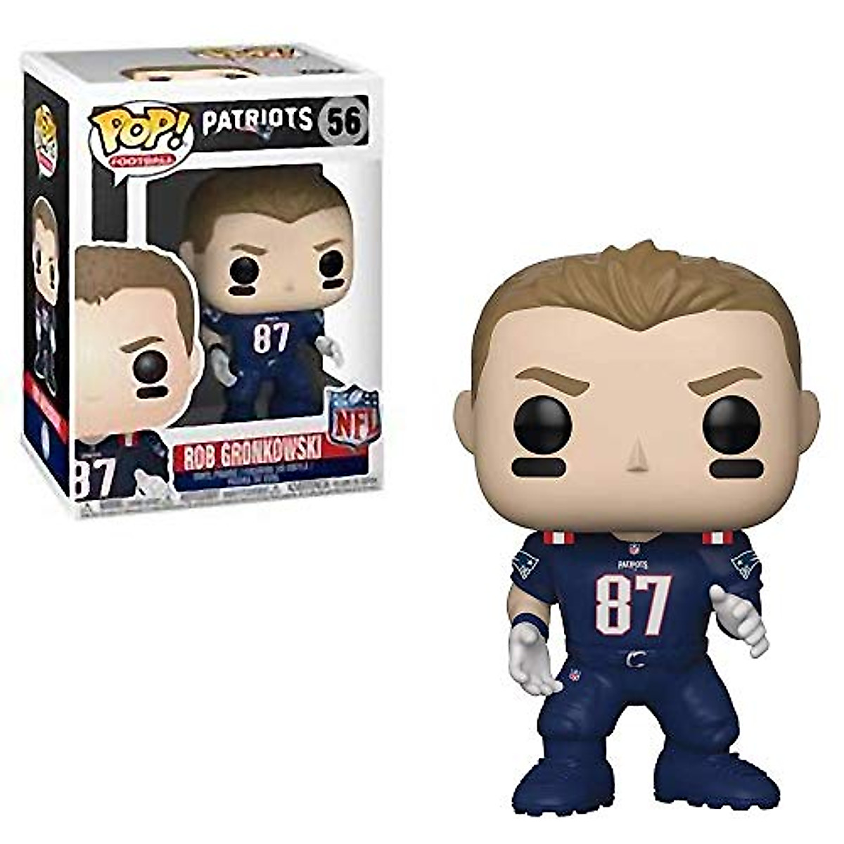 POP Football: Patriots - Rob Gronkowski (Color Rush) Funko Vinyl Figure (Bundled with Compatible Box Protector Case)
