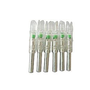 Jiexi Hwyp Automatically Lighted Led Nocks for Inner Diameter 6.3 mm Compound Bow Arrows GT Size Pack of 6 (green)