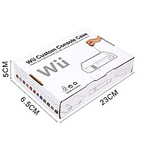 New Replacement Full Housing Shell Cover Case with Buttons Sticker Accessories for Wii Console-Transparent Blue