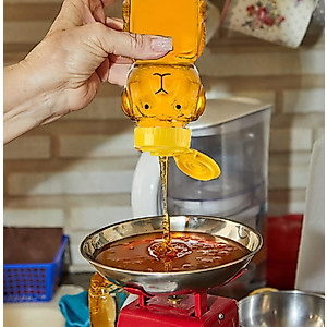 ALMOXVYE 20 Pack Plastic Honey Bottle, 6 Oz Bear Honey Jars Squeeze Honey Bottle with Flip-Top Caps for Storing and Dispensing Honey, Juice