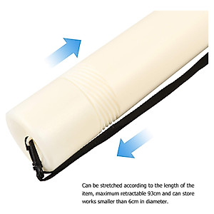 EXCEART 2pcs Document Blueprint Drawing Painting Portfolio Poster Expandable Hard Plastic Storage Tube with Adjustable Shoulder Strap Waterproof Carrying Case(White, Blue)