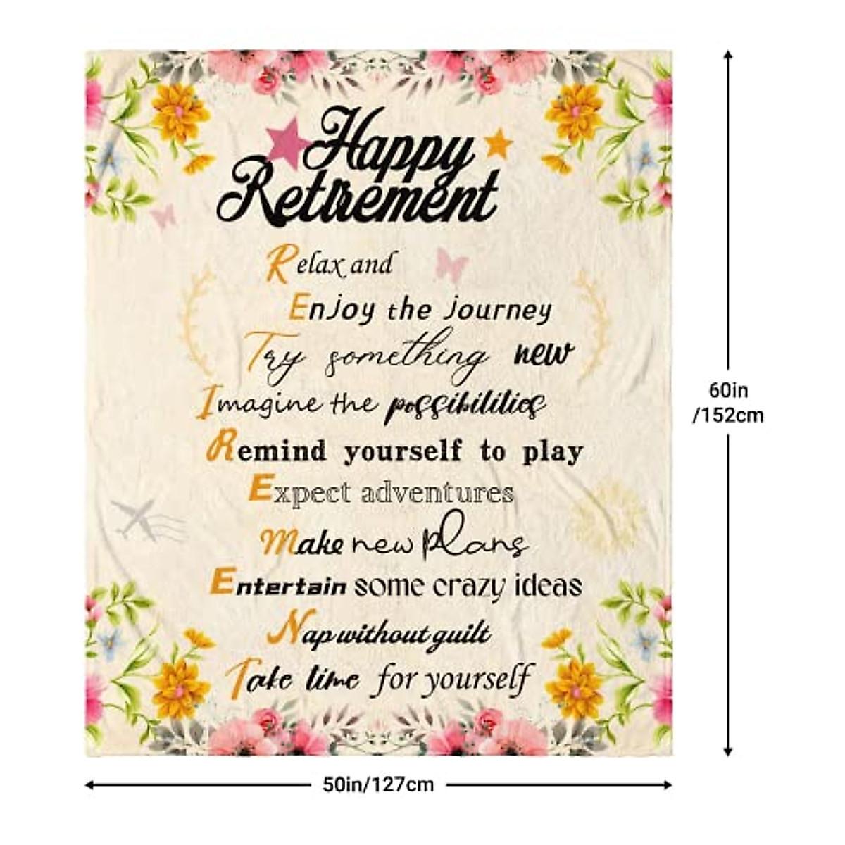 Tsefiwo Retirement Gifts for Women, Men 2023 Blanket - Retirement Party Decorations - Happy Retirement Gifts - Retirement Gifts for Coworkers - Retirement Decor Gift for Mom Blanket 50x60 Inch