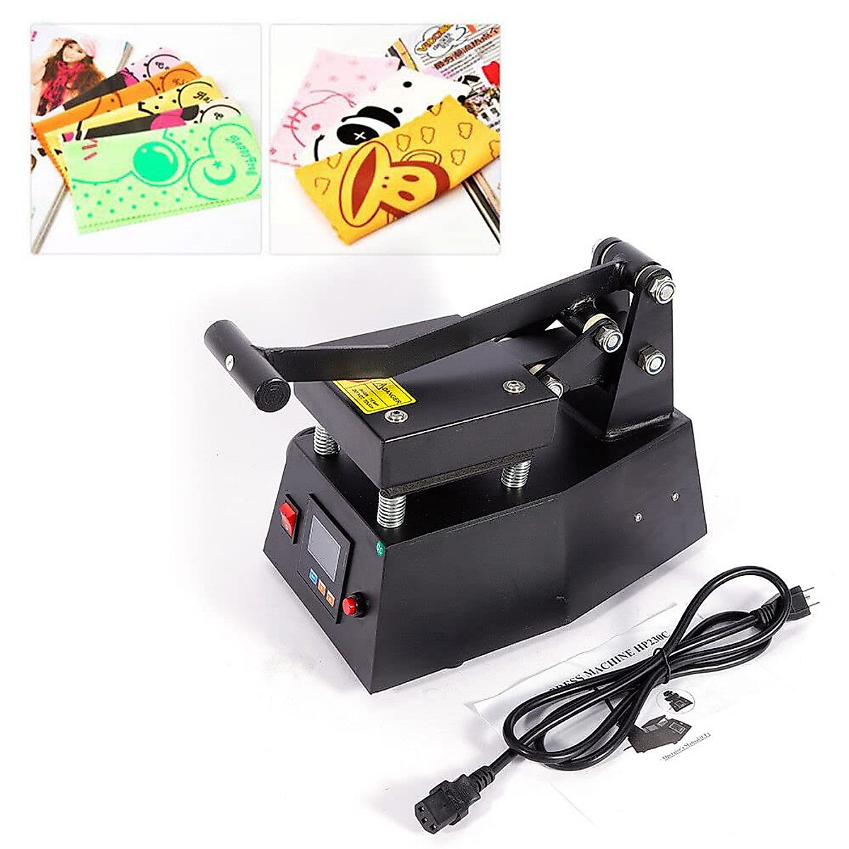 Heat Press Machine, 110V Digital Press Single Heater 600W Small Digital Label Heat Press Machine T-Shirt Logo Printing for Transfer Stickers Labels DIY Logo, 0-250℃