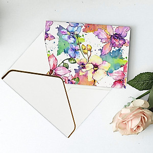 PAILON Watercolor Floral Thank You Cards With Envelopes, Blank Greeting Note Cards With Envelopes Blank Inside, Funny Birthday Cards For Women Men, Thank You Card For Wedding Business,Graduation