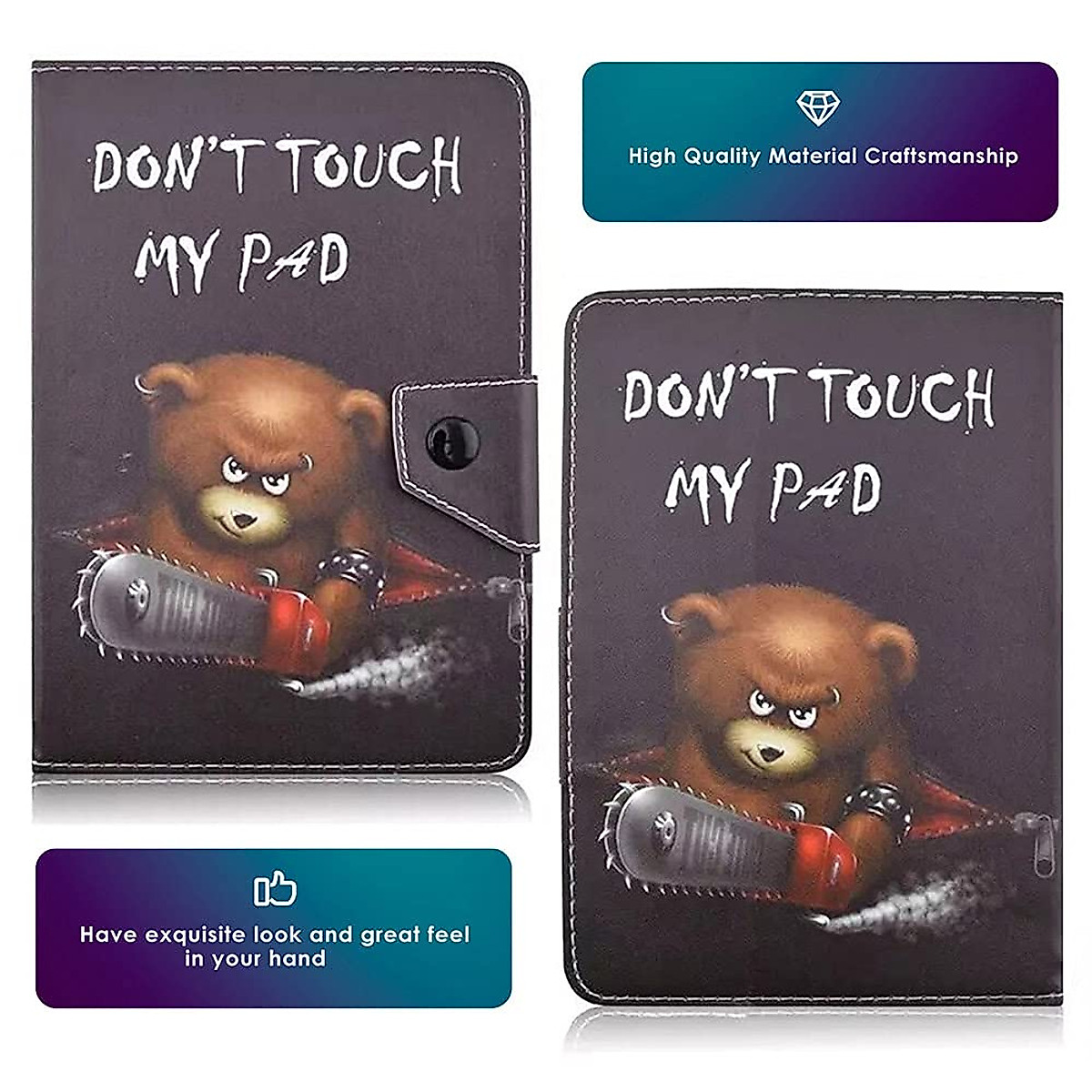 DETUOSI Universal 10.1 inch Tablet Case, 10 inch Tablet Cover, Magnetic Closure Travel Portable Protective Folio Leather Stand Shell Case for All Kinds of 9.6-10.6 inch Android/iOS/Windows Tablet #7