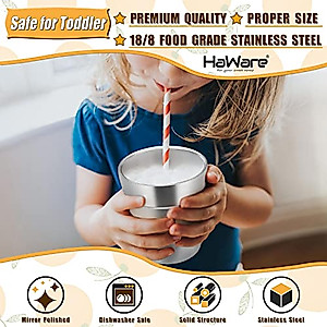 HaWare 9-Piece Toddler Flatware Set + 4-Piece Toddler Metal Cups