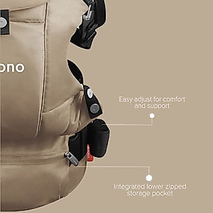 Diono Carus Essentials 3-in-1 Baby Carrier, Front Carry & Back Carry, Newborn to Toddler up to 33 lb / 15 kg, Easy to Wear Comfortable & Ergonomic, Sand