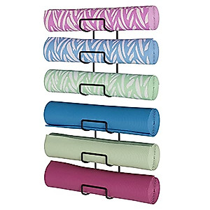 Wallniture Moduwine Bathroom Towel Rack Wall Mounted Set of 2, 3 Sectional Bathroom Towel Holder and Yoga Mat Storage Rack, Metal Black