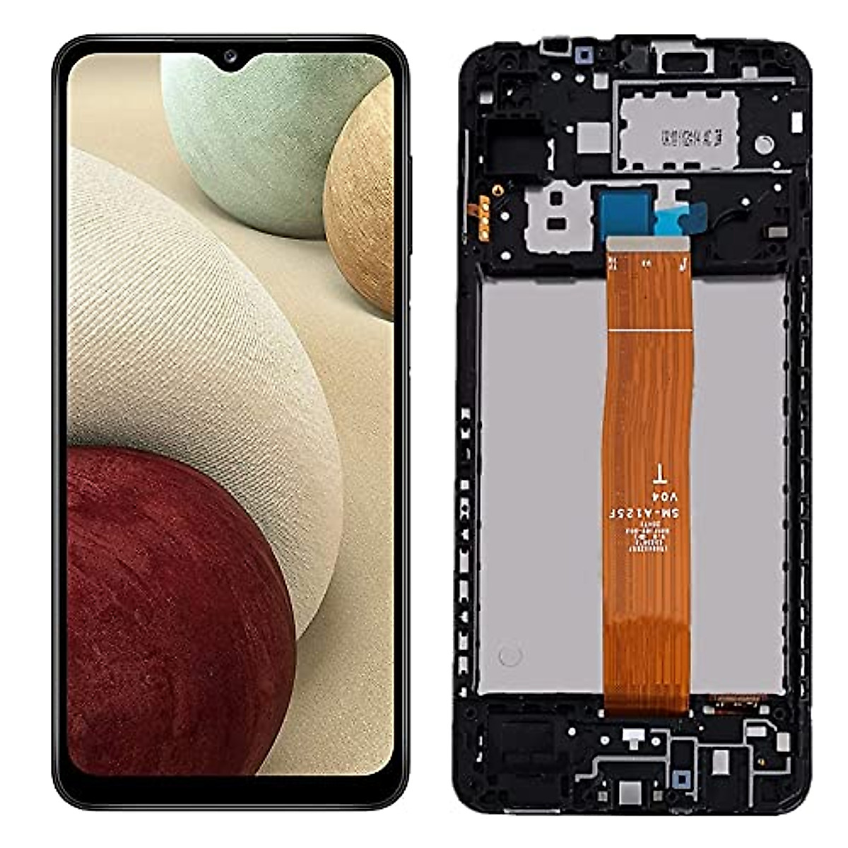 for Samsung Galaxy A12 Screen Replacement with Frame for Samsung a12 a125u Screen Replacement s127dl a125a a125w LCD Display digitizer Touch Screen Assembly with Repair Part Tools 6.5 inch