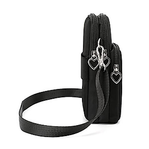 Women Roomy Crossbody Bag Cellphone Shoulder Pouch Purse For iPhone 13 Pro Max Samsung Galaxy S22 Ultra S22+ S21 Ultra S20 Ultra Note20 Ultra A52s A12 A71 A20S A51 A03s Moto G Power 2021 (Black)