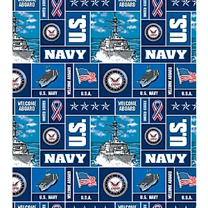 Sykel Enterprises - Military Navy Fleece Fabric - Sold by The Yard