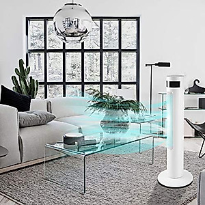 Antarctic Star Tower Fan Portable Electric Oscillating Fan Quiet Cooling Remote Control Standing Bladeless Floor Fans 3 Speeds Wind Modes Timer Bedroom Office (36 inch, White)