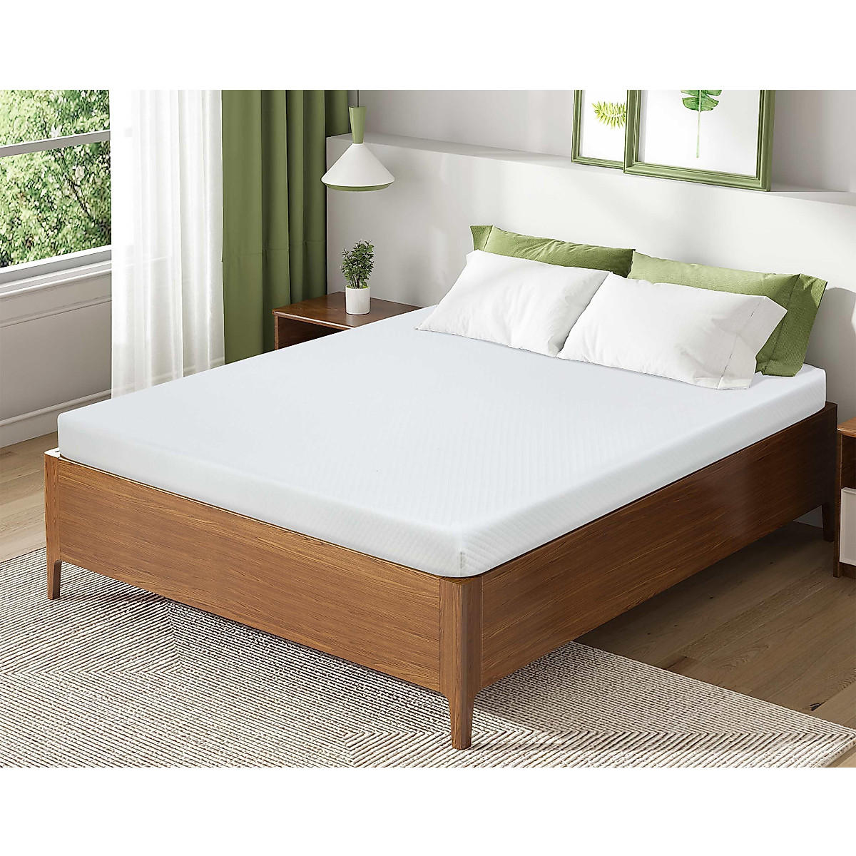 5 Inch Queen Mattress, Green Tea Cooling Gel Memory Foam Mattress Queen, Queen Size Mattresses with Cover for a Cool Sleep & Pressure Relief, Queen Mattress in a Box, CertiPUR-US Certified, White