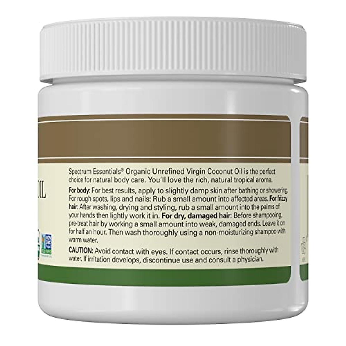 Spectrum Essentials Organic Virgin Coconut Oil, Unrefined, 15 Oz (Packaging May Vary)