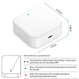 G2 Wi-Fi Gateway Bluetooth Gateway for TTLock, Gateway for Smart Door Lock, Wi-Fi Bridge, G2 Hub, Remote Control Smart Fingerprint Lock, Work with Alexa Voice Control