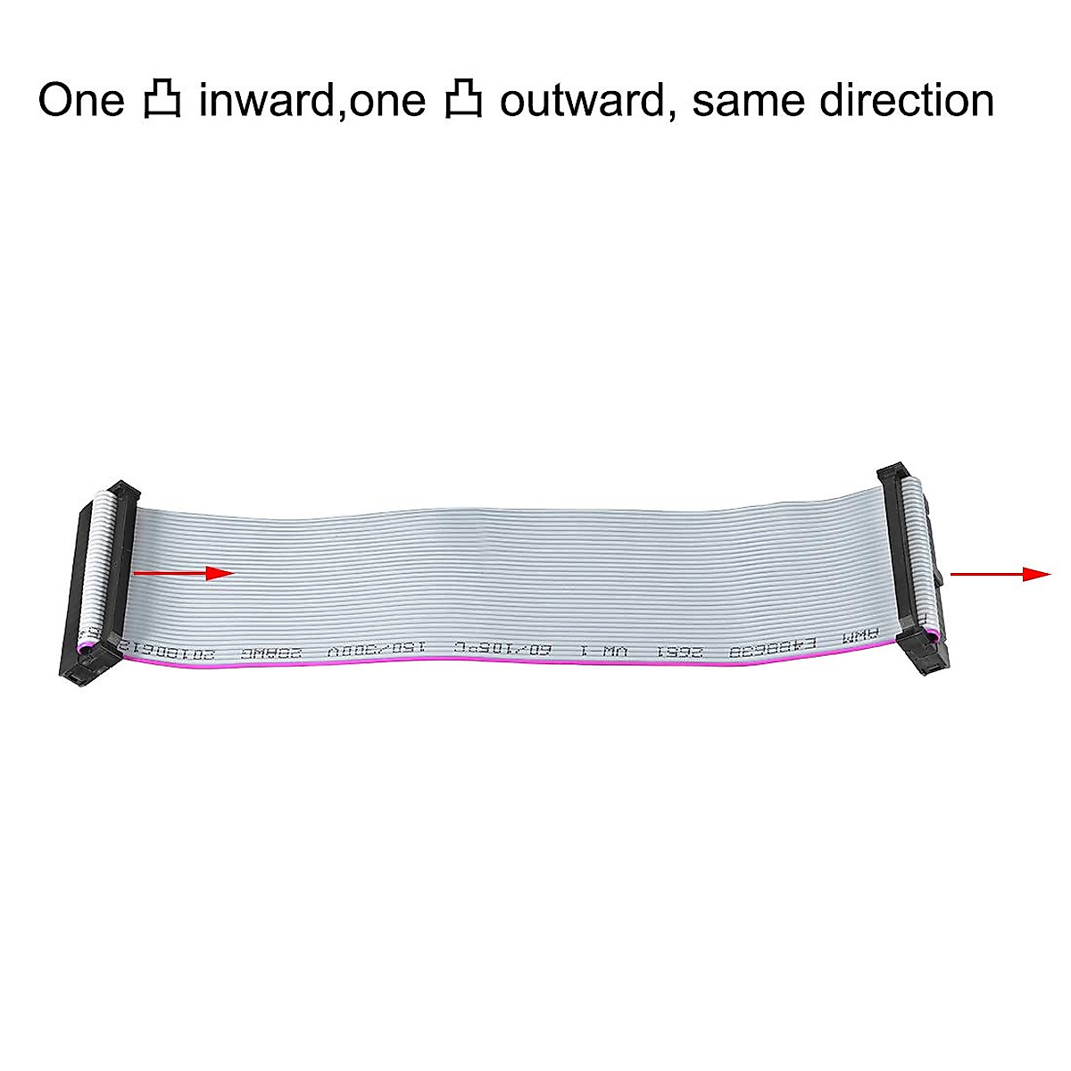 uxcell IDC Wire Flat Ribbon Cable FC/FC Connector A-Type 14 Pins 2.54mm Pitch 1m Length Gray