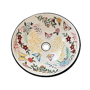 Bathroom Vessel Butterfly Sink, Ceramic Countertop Basin, Sink Bowl, Bath Vanity Sink, Bathroom Remodeling, Lavatory, Kitchen Washbasin