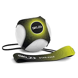 SKLZ Star-Kick Hands-Free Adjustable Solo Soccer Trainer - Fits Ball Sizes 3, 4, and 5 (Volt)