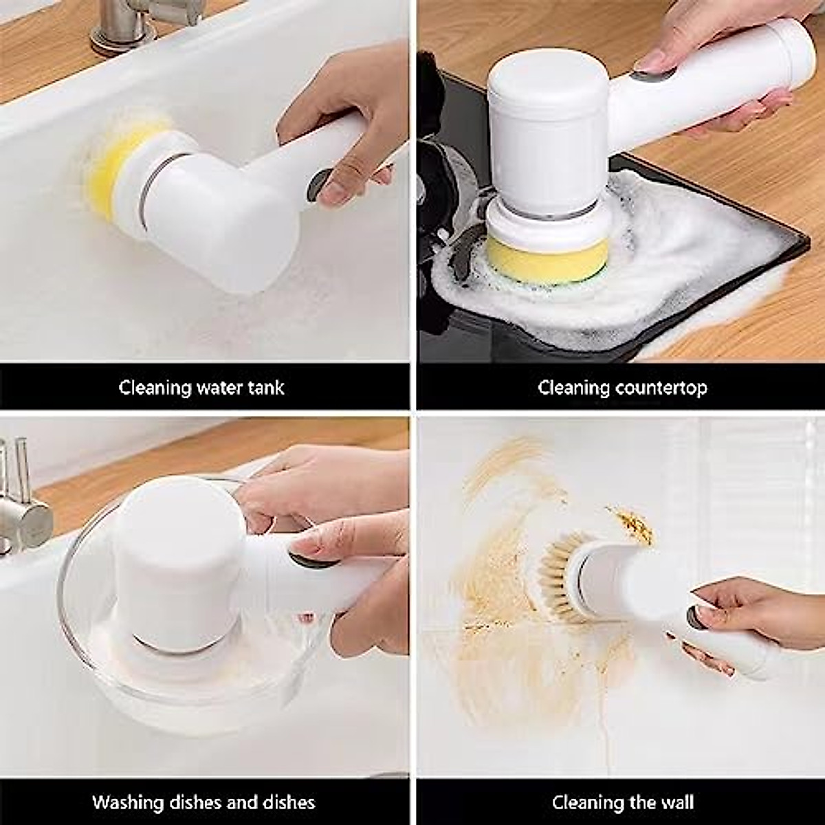 Sentmoon Clearance Cordless Electric Cleaning Brush, Electric Spin Scrub-BER with 5 Brush Heads, Power Scrub-BER, Rechargeable Cleaning Tools for Bathroom Wall Kitchen Tile Window Sink