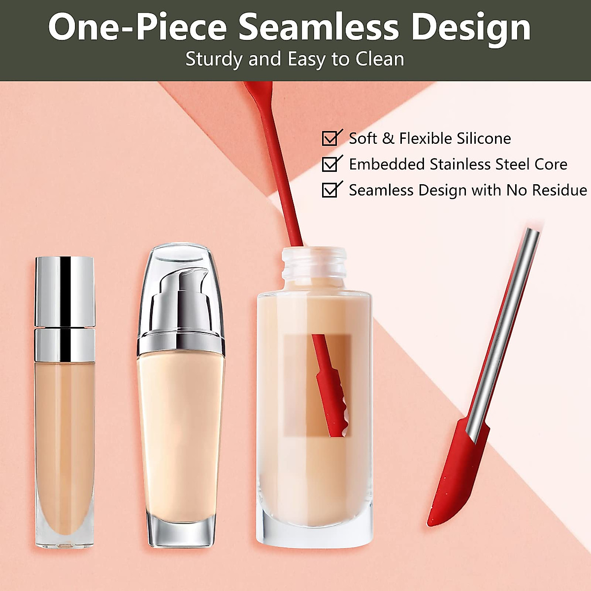 DUFEIMOY Colorful 6 Pcs Mini Spatula Silicone Spatula Set, Makeup Spatula Tiny Spatulas for Cosmetics, Small Spatula Beauty Spatula, Rubber Spatula Thin Jar Spatula Food Scraper for Kitchen Use