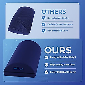 BlissTrends Foot Rest for Under Desk at Work-Versatile Foot Stool with Washable Cover-Comfortable Footrest with 2 Adjustable Heights for Car,Home and Office to Relieve Back,Lumbar,Knee Pain-Blue Long