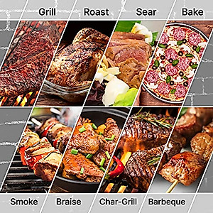 NutriChef Portable Outdoor Charcoal BBQ Grill, Barbecue Grills, Perfect for Picnic, Backyard, Patio, Camping, Offset Smoker with Cover